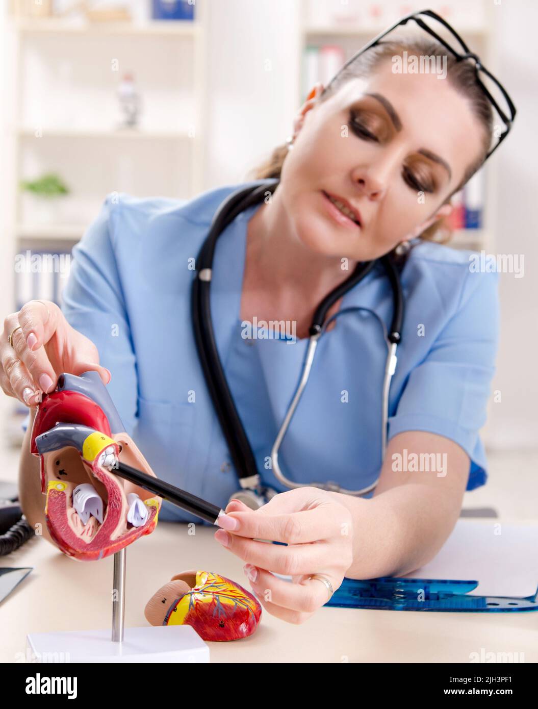 Female doctor cardiologist working in the clinic Stock Photo - Alamy
