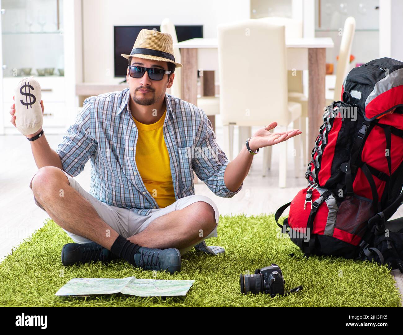 The man planning his travel with map Stock Photo - Alamy