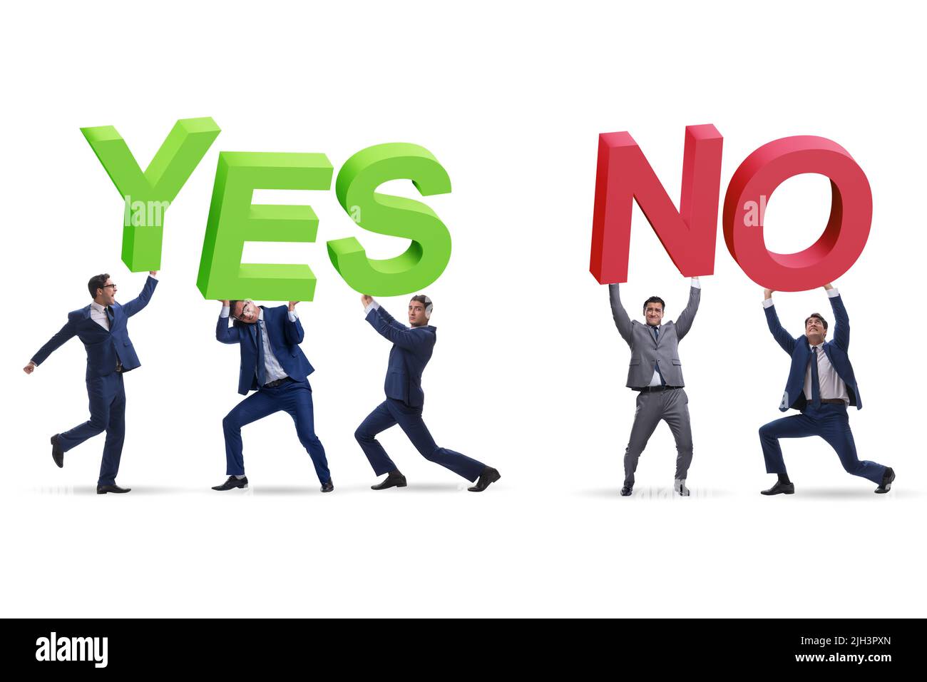 Businessmen in the YES NO concept Stock Photo - Alamy