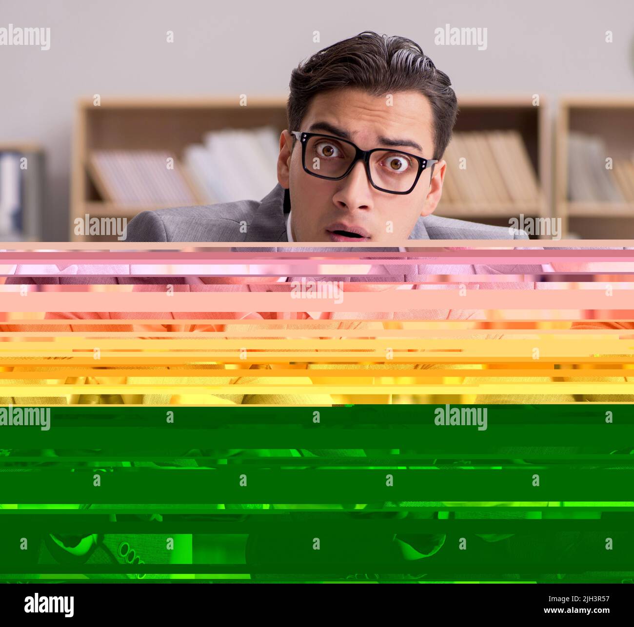 The businessman playing computer games at work office Stock Photo - Alamy