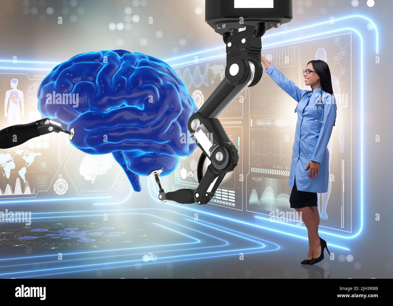 The brain surgery done by robotic arm Stock Photo - Alamy