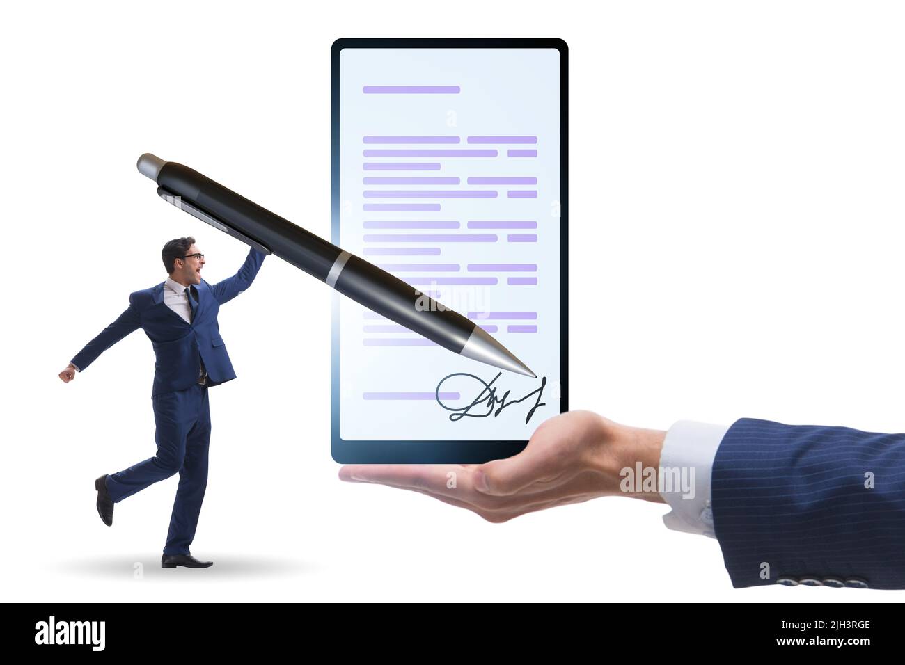 Digital signature stylus pen Cut Out Stock Images & Pictures - Alamy