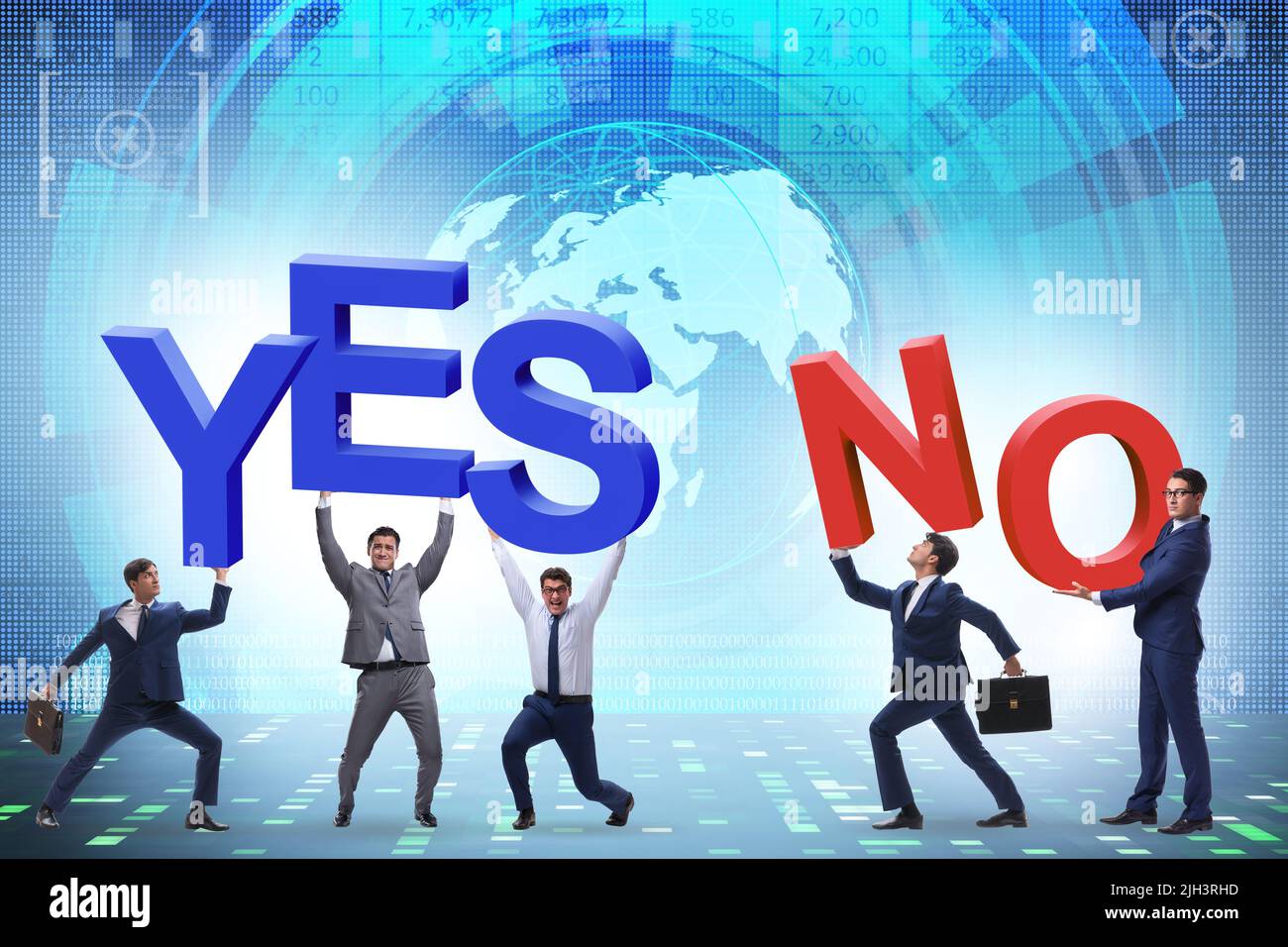 Businessmen in the YES NO concept Stock Photo - Alamy
