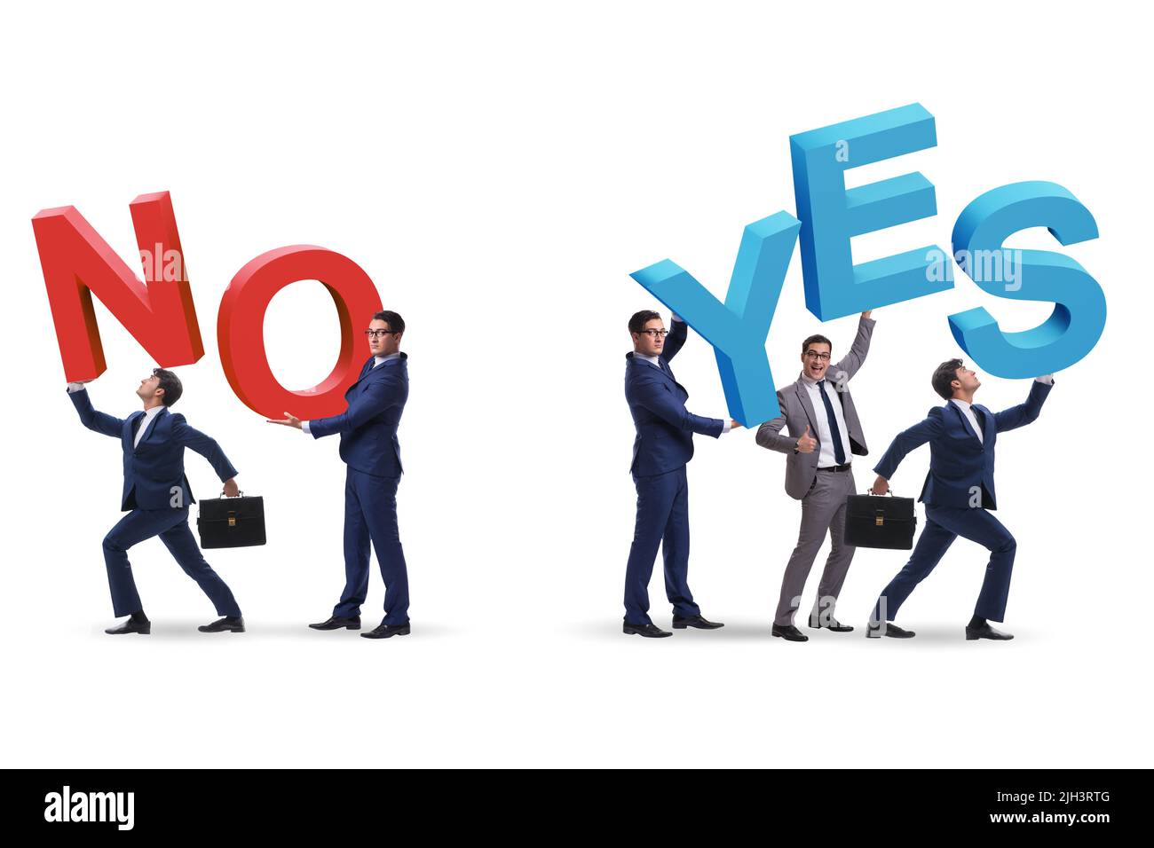 Businessmen in the YES NO concept Stock Photo - Alamy