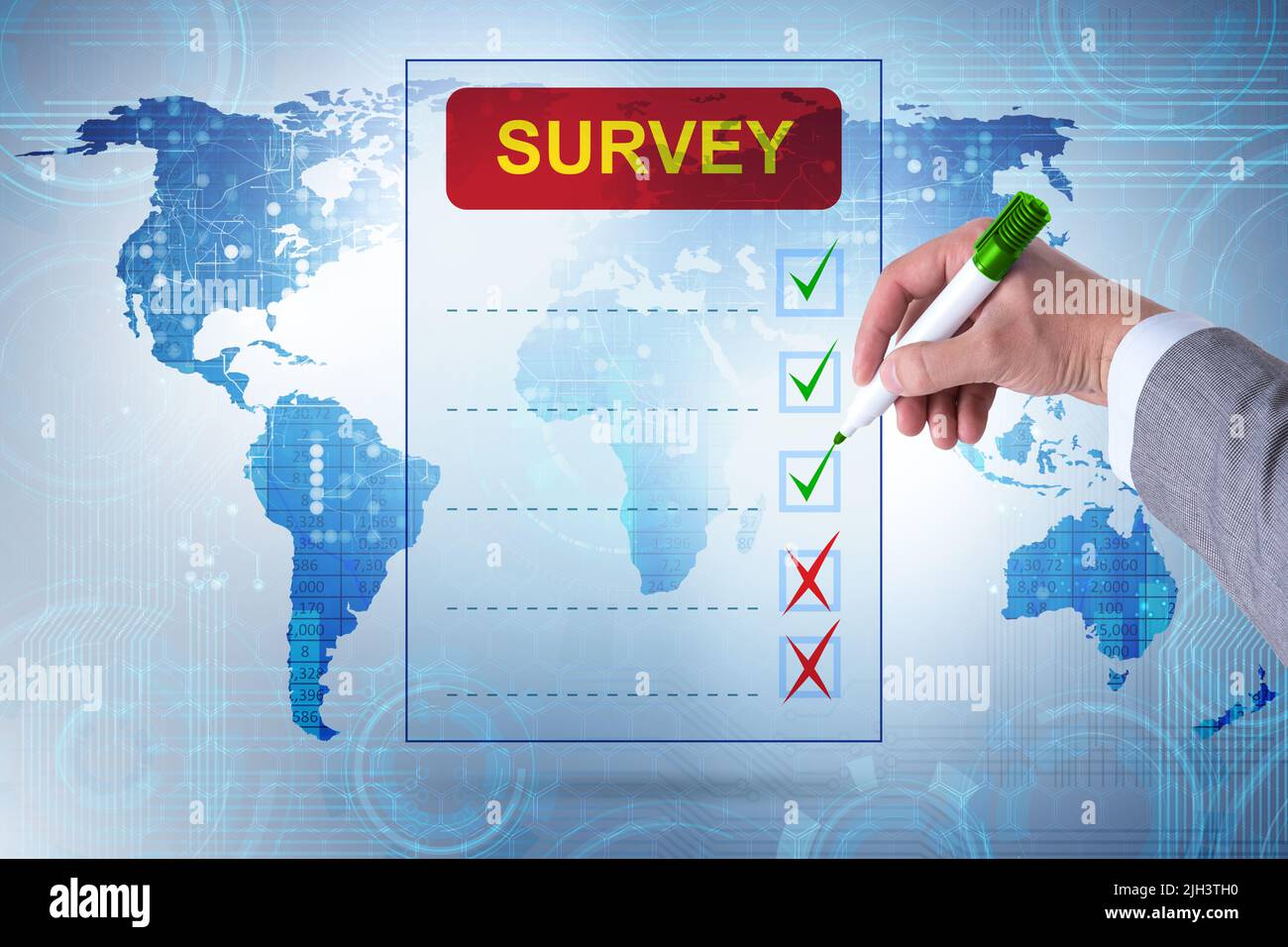 Survey questionnaire with the tick boxes Stock Photo - Alamy