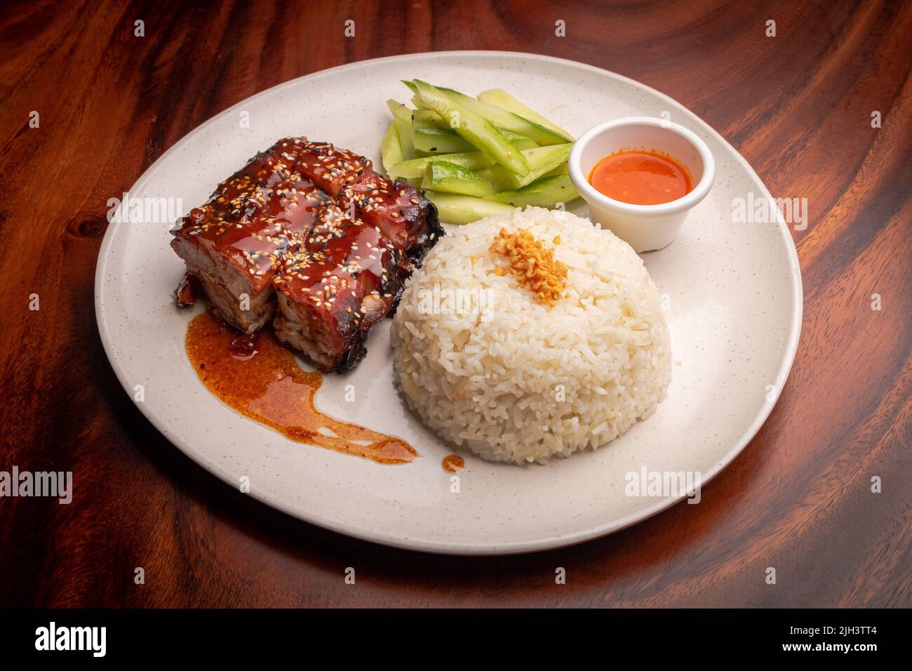 BBQ Pork Ribs Rice Set Stock Photo - Alamy