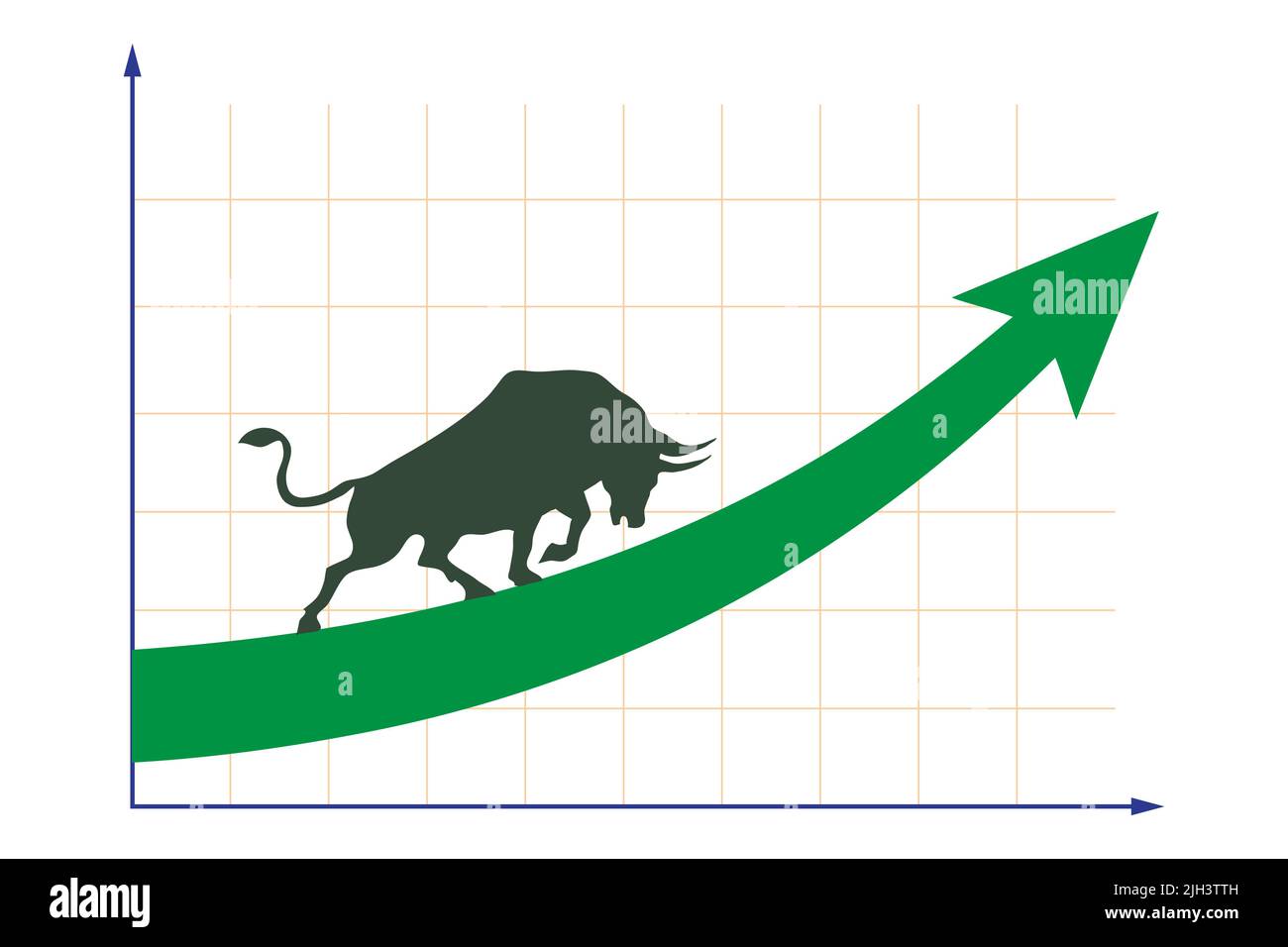 Illustration of the bull stock market on exchange Stock Photo - Alamy