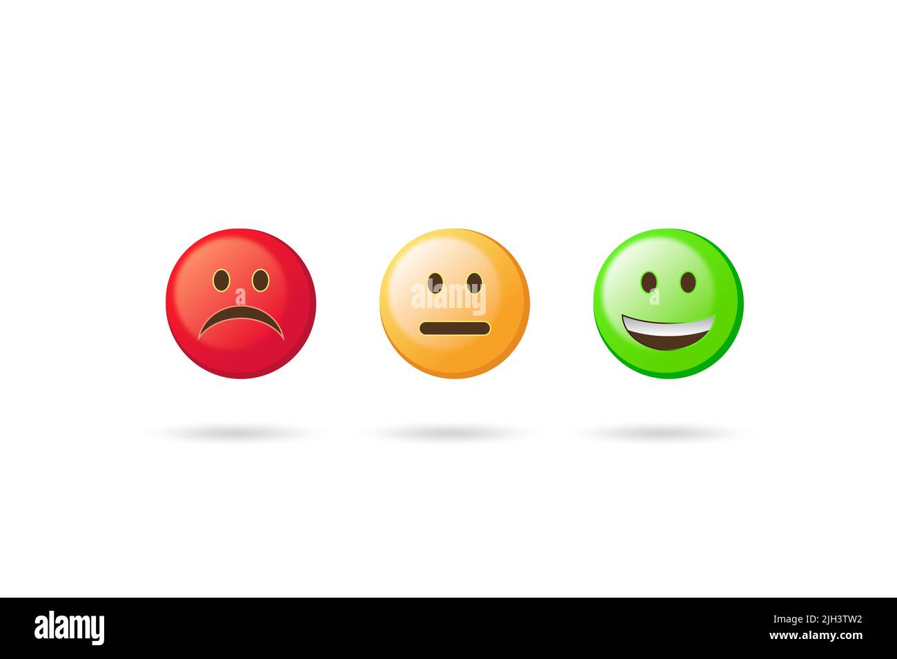 Illustration of customer feedback with the faces Stock Photo - Alamy