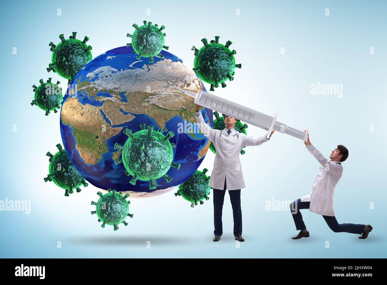 Concept of gloval vaccination against the covid-19 coronavirus Stock ...