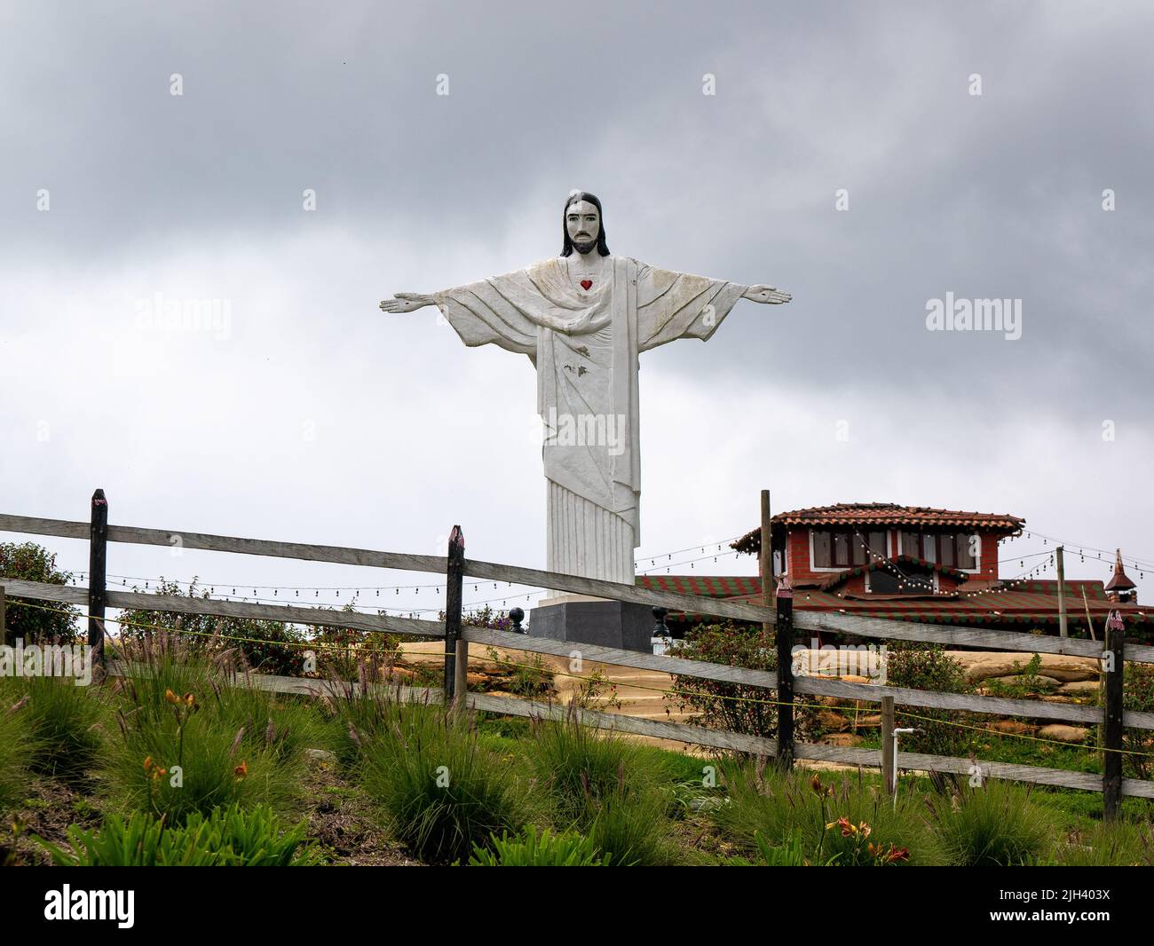 Santa Elena, Antioquia, Colombia - May 17 2022: Statue of Christ the ...