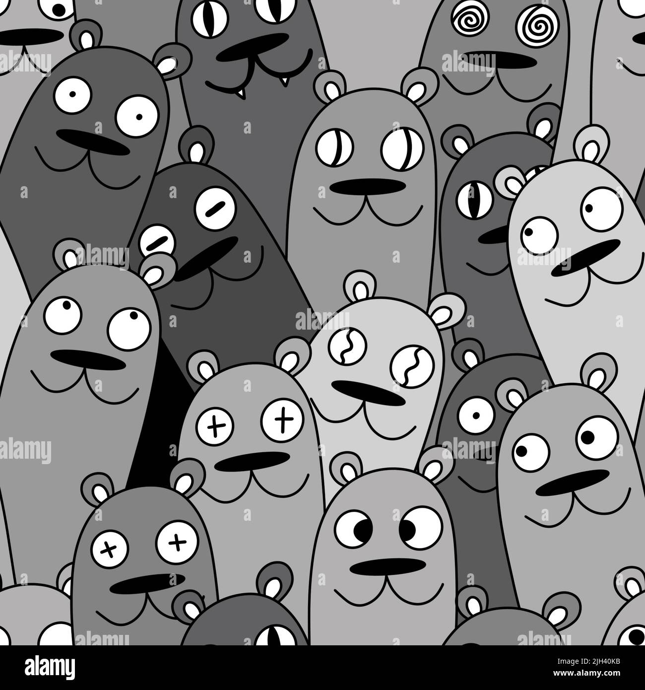 Halloween seamless cartoon bear monsters pattern for wrapping paper and ...