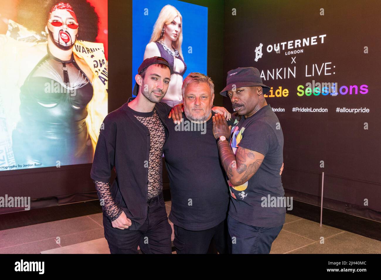 (L-R) Photographers, Jordan Rossi, Rankin and Roy Brown seen at the ...