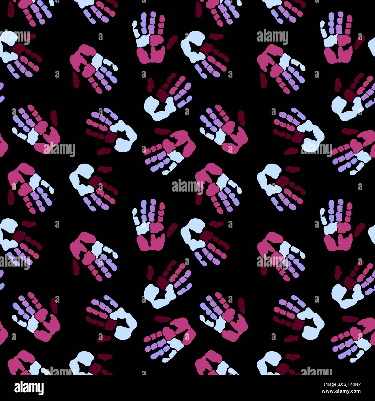 Handprint seamless team work pattern for school and fabrics and kids ...