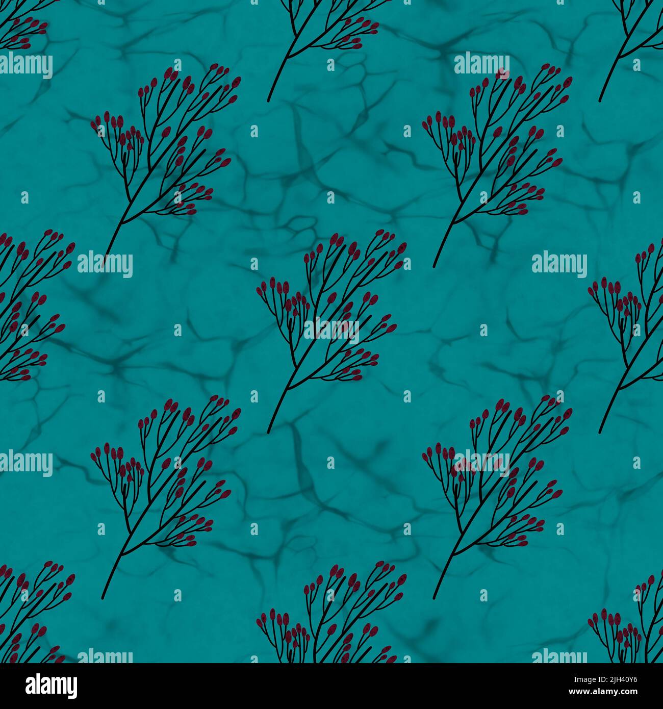 Simple branches seamless floral berries pattern for wrapping paper and ...
