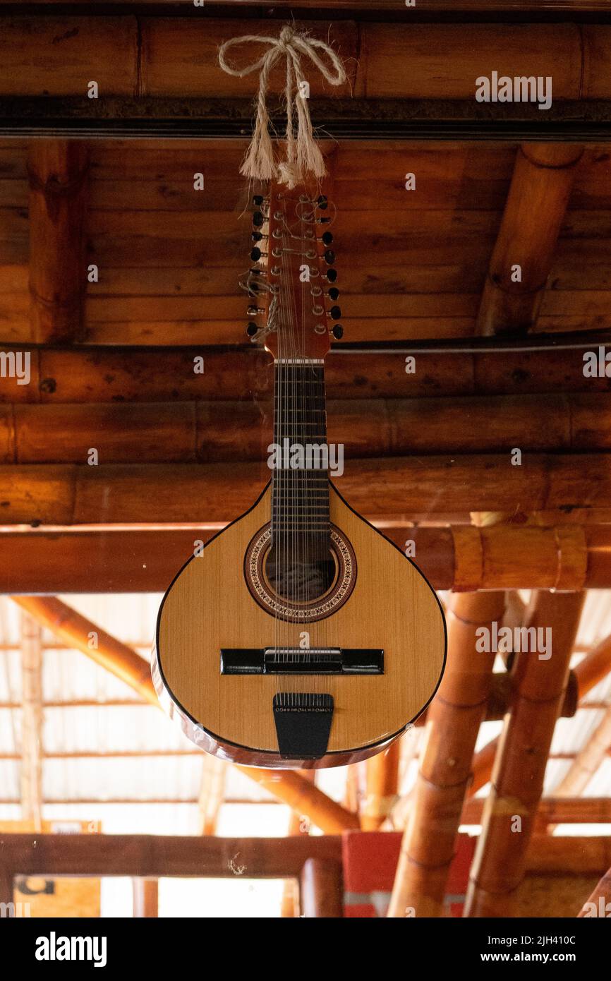 Lute Hanging from the Wooden Ceiling Stock Photo - Alamy