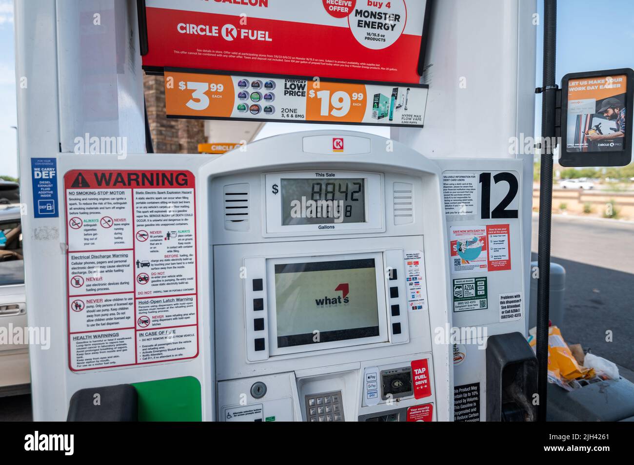 Gasoline price increase. Pain at the pump. Inflation, rise of fuel cost ...