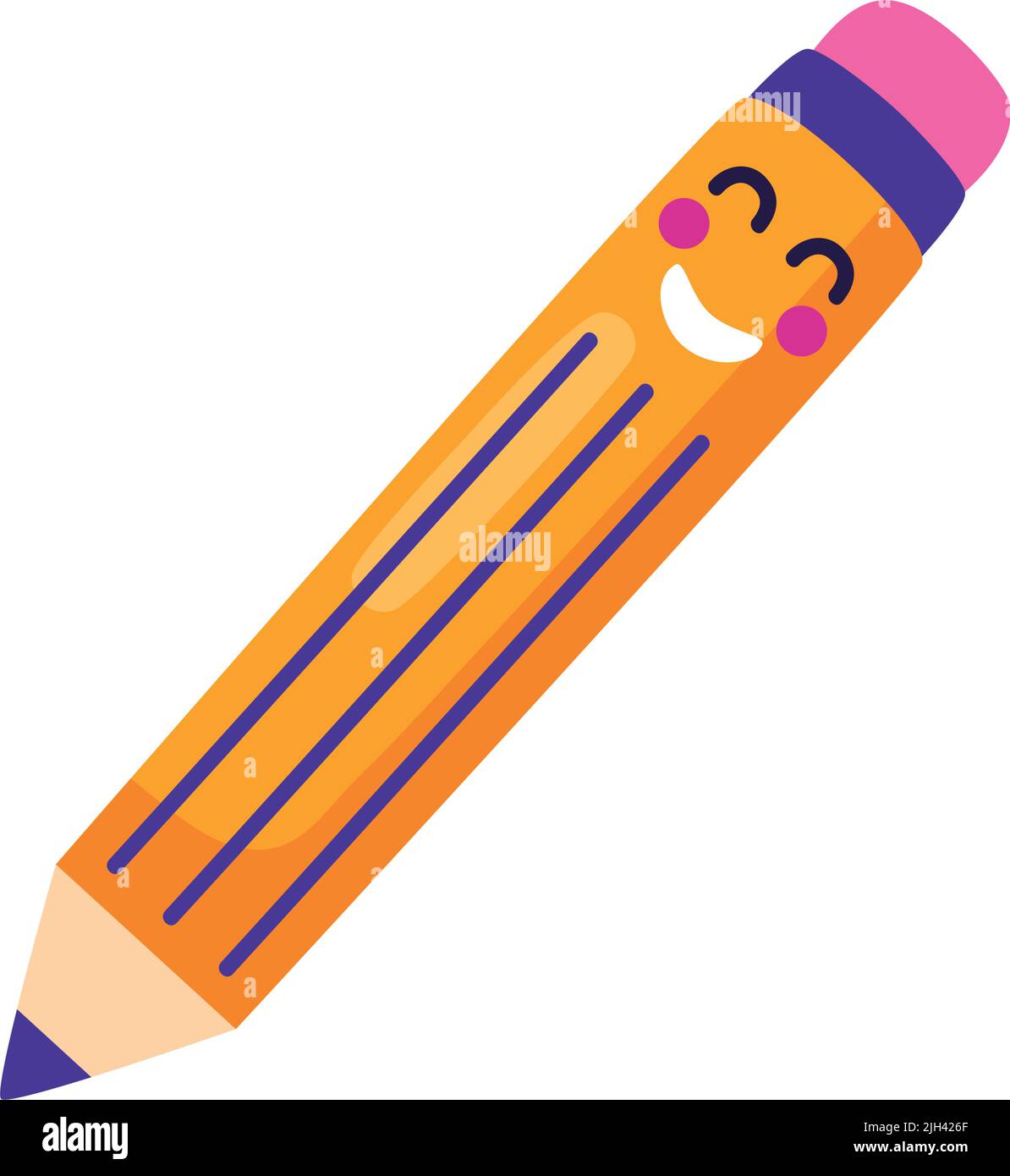 pencil kawaii school supply icon Stock Vector Image & Art - Alamy