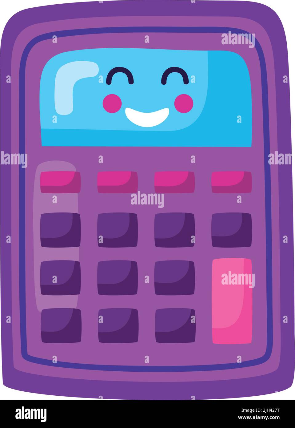 calculator kawaii school supply icon Stock Vector Image & Art - Alamy