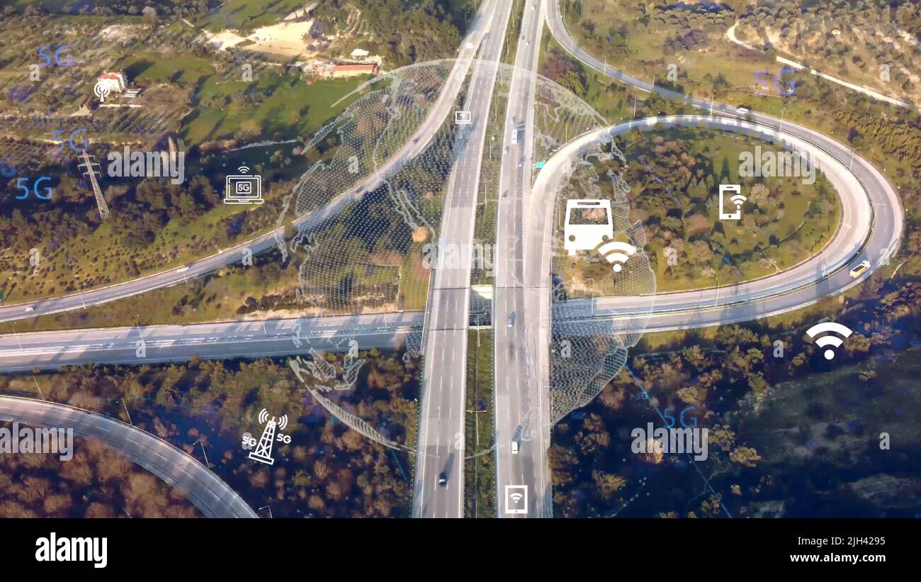 Transportation and technology concept. Intelligent Transport Systems ...