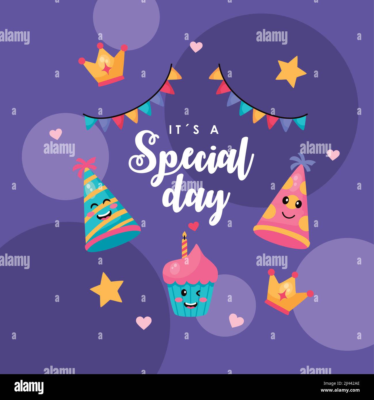special day lettering card with garlands Stock Vector Image & Art - Alamy