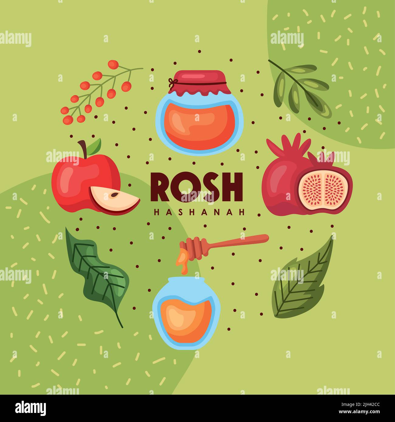 rosh hashanah lettering celebration with icons Stock Vector Image & Art ...