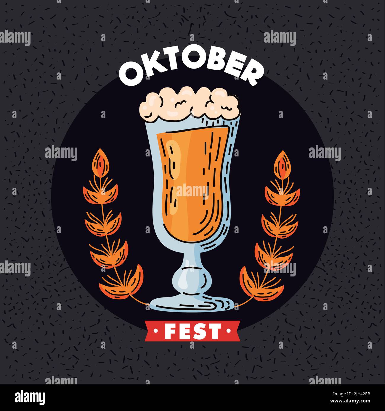 oktoberfest celebration lettering postcard with beer Stock Vector Image ...