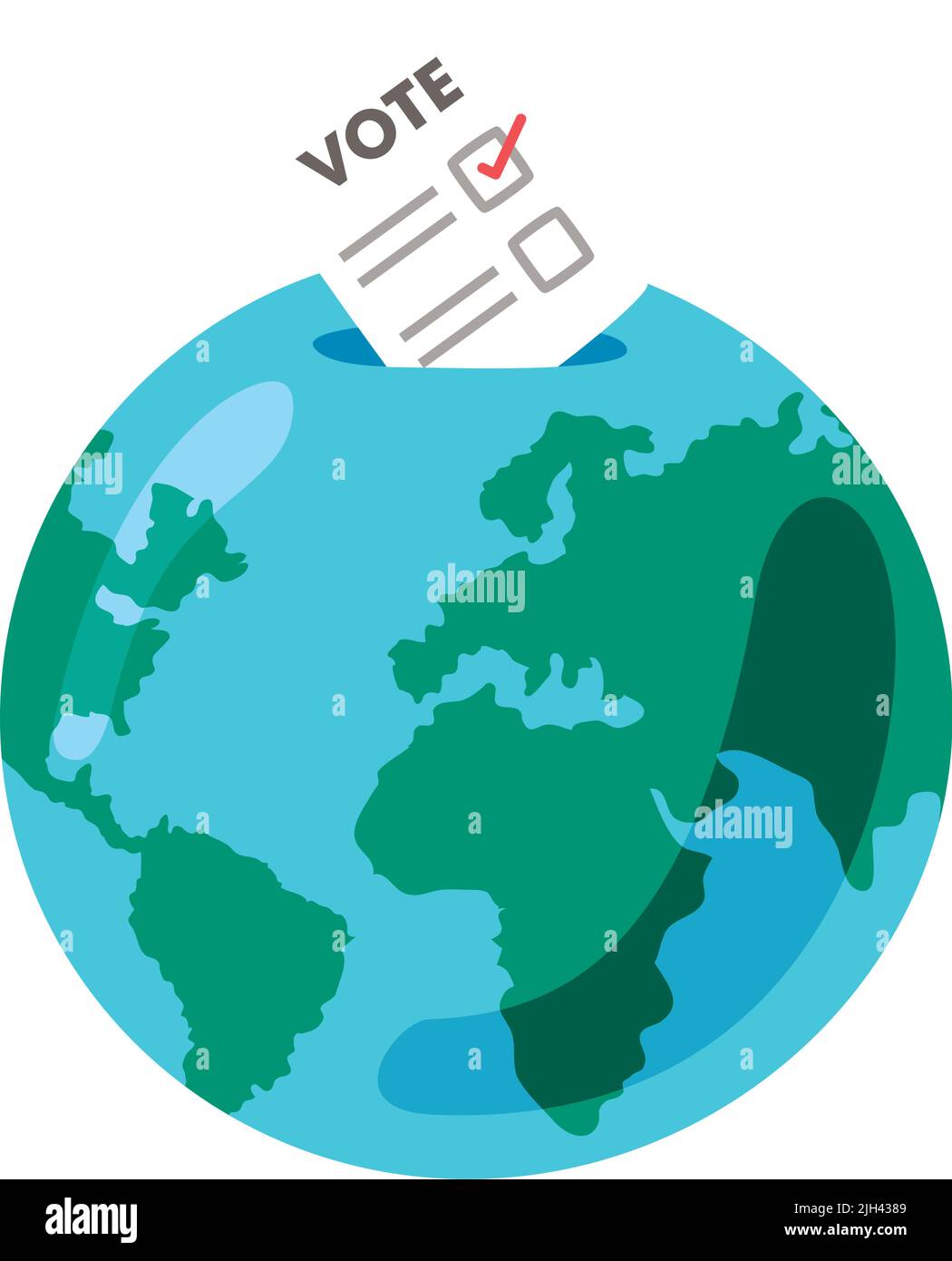 vote card in earth planet icon Stock Vector Image & Art - Alamy