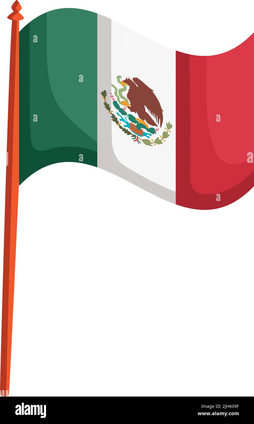 mexican flag waving in pole Stock Vector Image & Art - Alamy