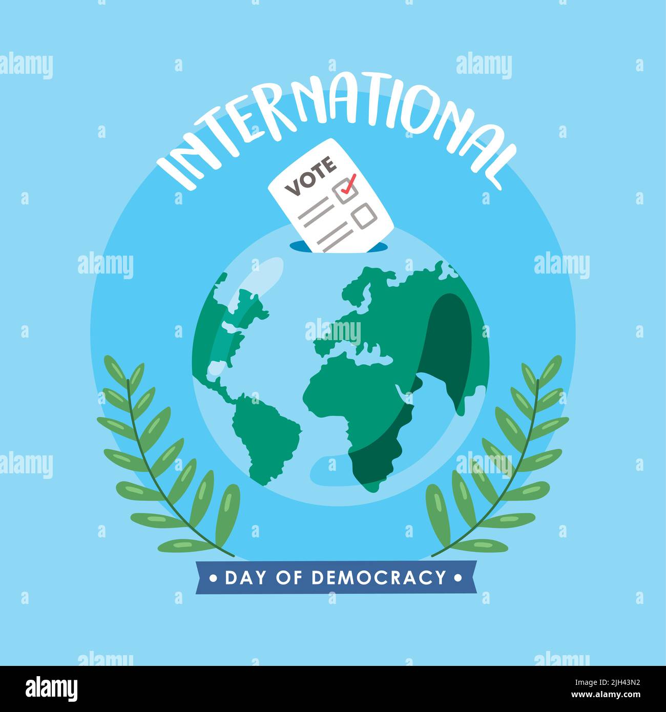 international day democracy lettering card with earth Stock Vector ...