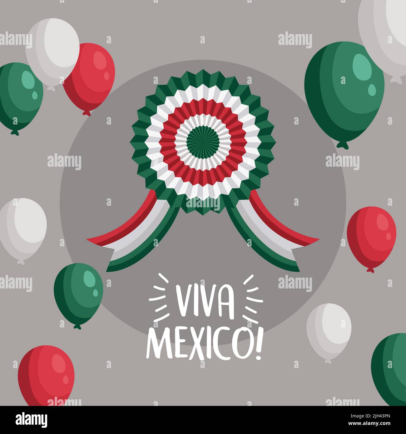 viva mexico lettering card with balloons helium Stock Vector Image ...