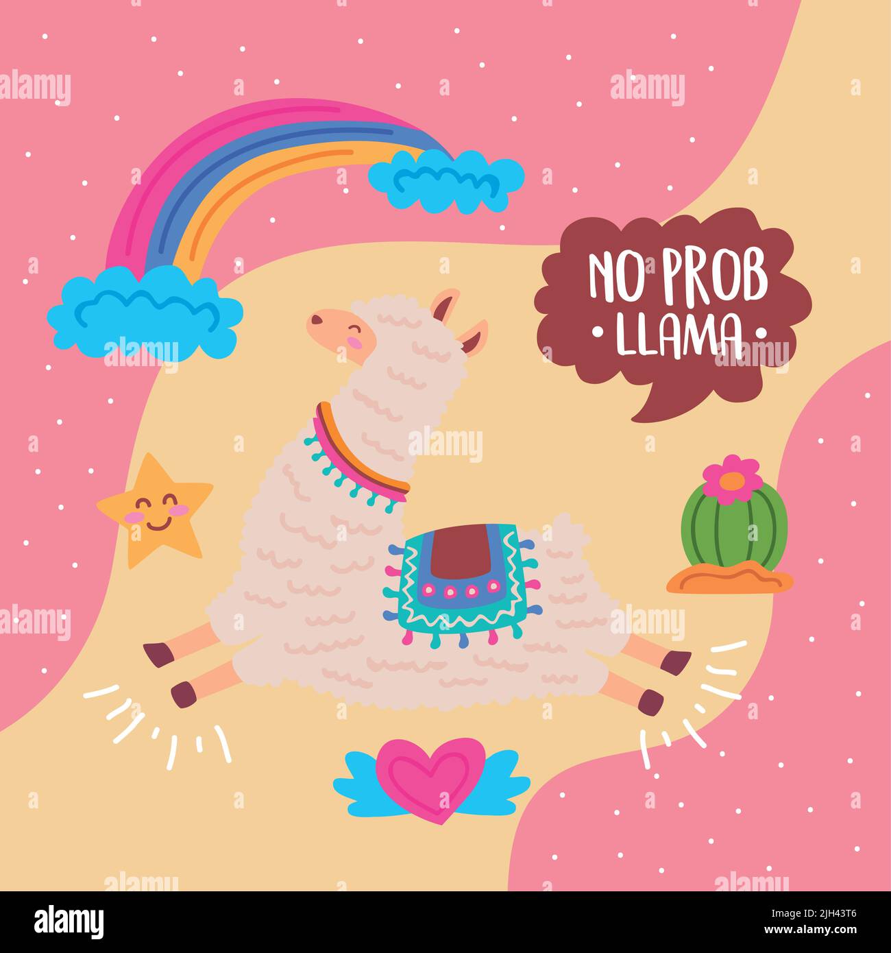 cute llama poster positive style Stock Vector Image & Art - Alamy