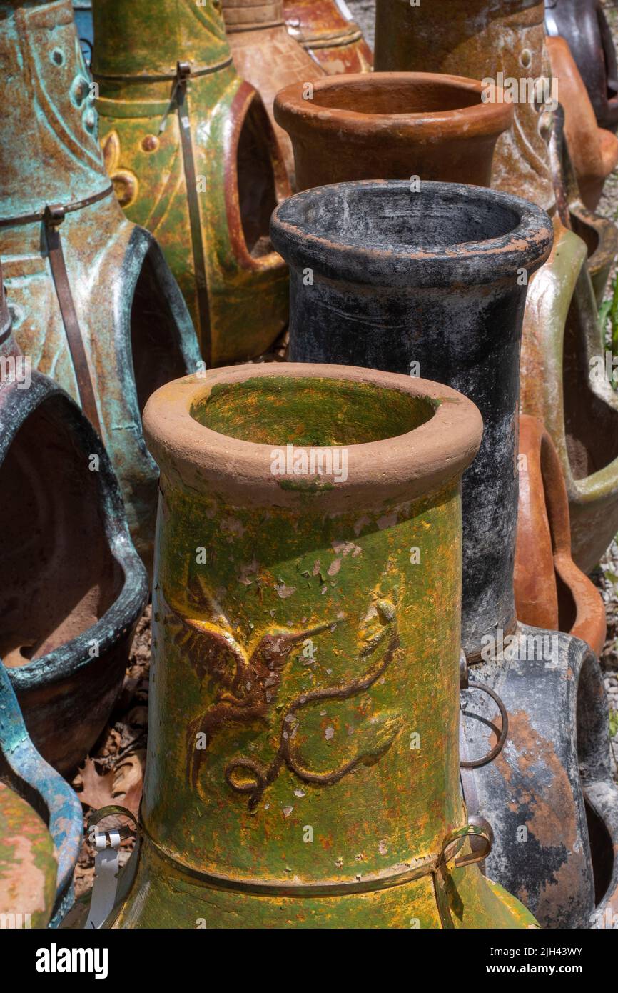 outdoor clay chimineas from mexico, are a pretty clay outdoor fireplace ...