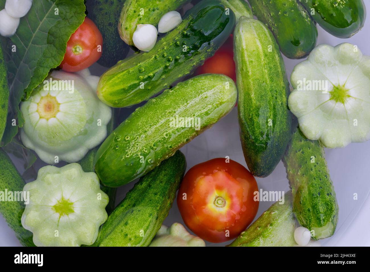 Cooking fresh vegetables picked from the garden Stock Photo - Alamy