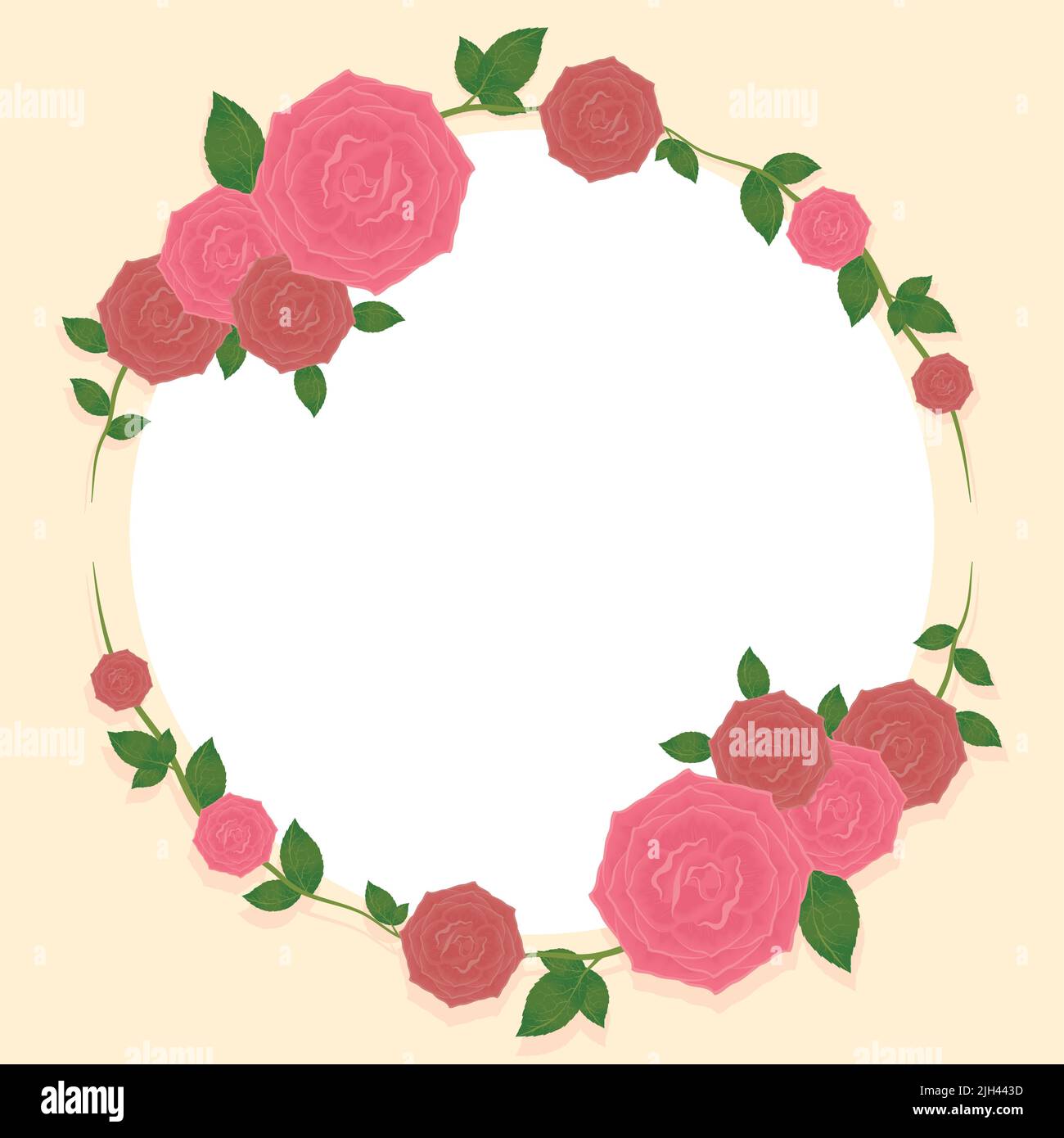 Circular frame beautiful roses garden hi-res stock photography and ...