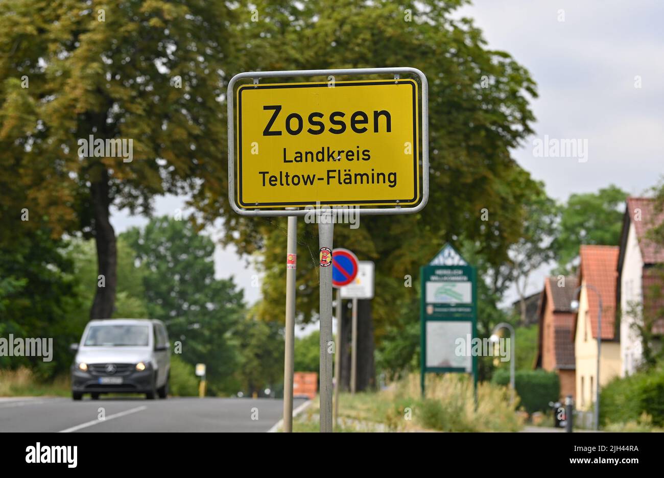 Zossen, Germany. 30th June, 2022. The town entrance sign of the town of ...