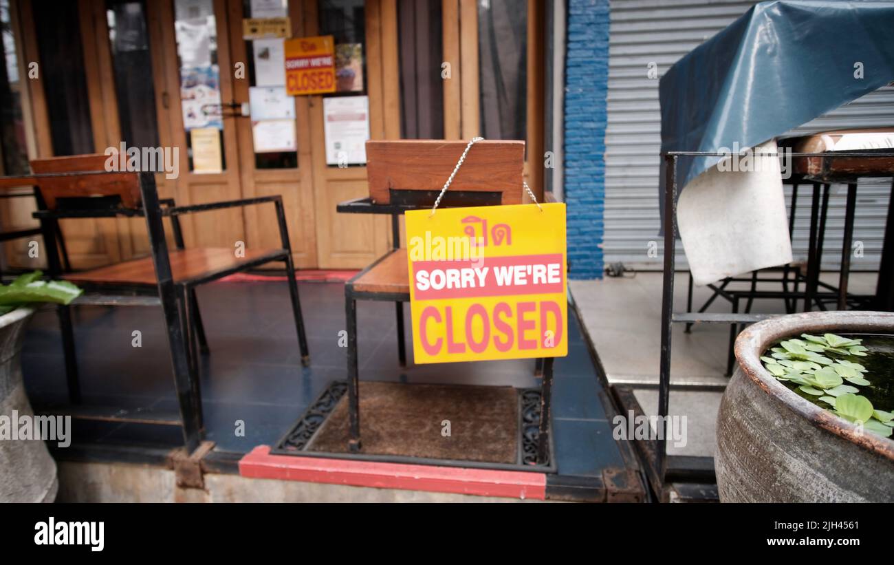 Sorry We Are Closed the most popular sign lock down Stock Photo - Alamy