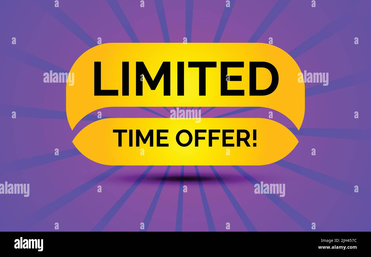 Limited Time Offer Tag for Promotions and Offers Stock Vector Image ...