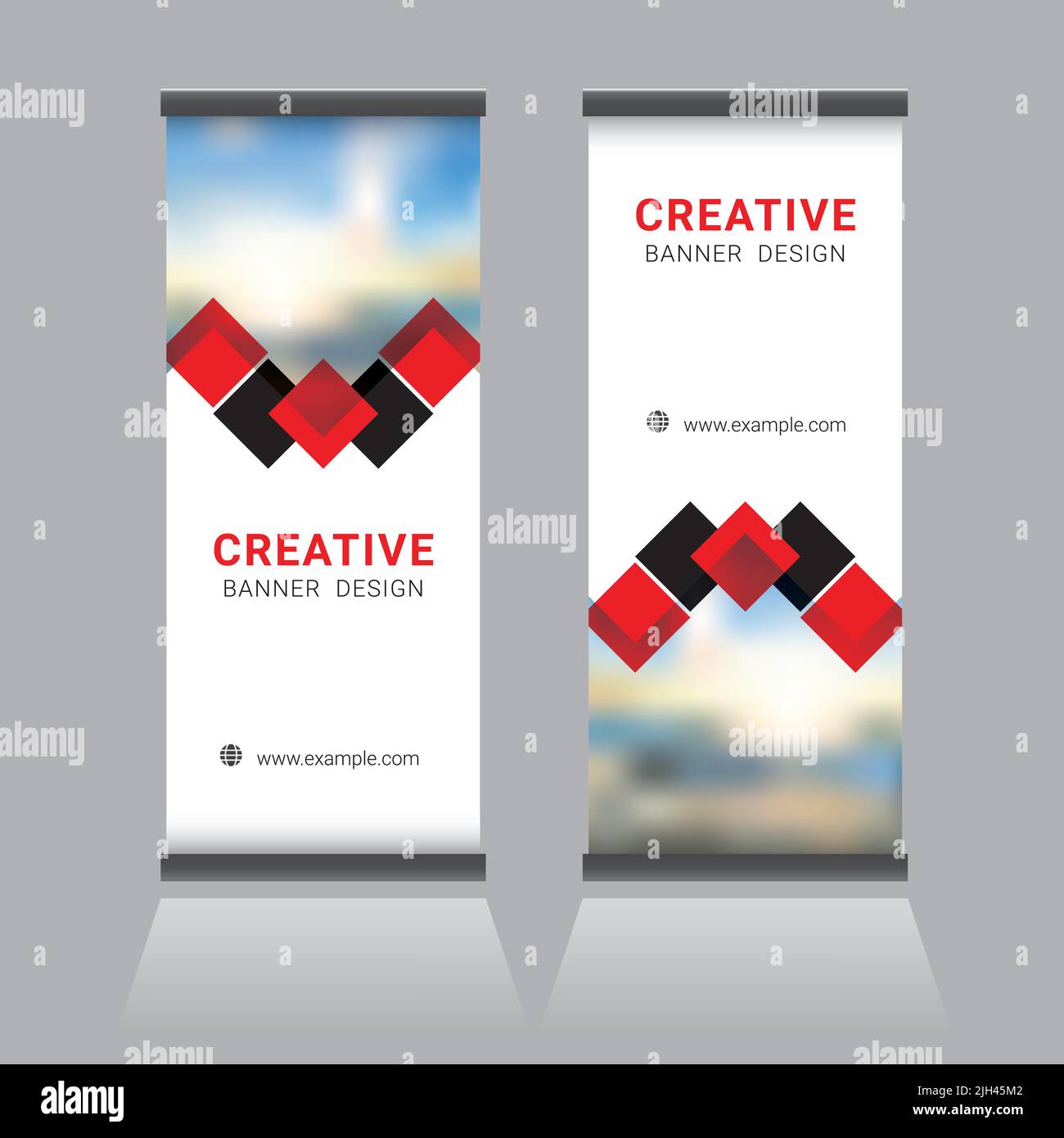 Roll Up Banner Design Template Stock Vector Image & Art - Alamy