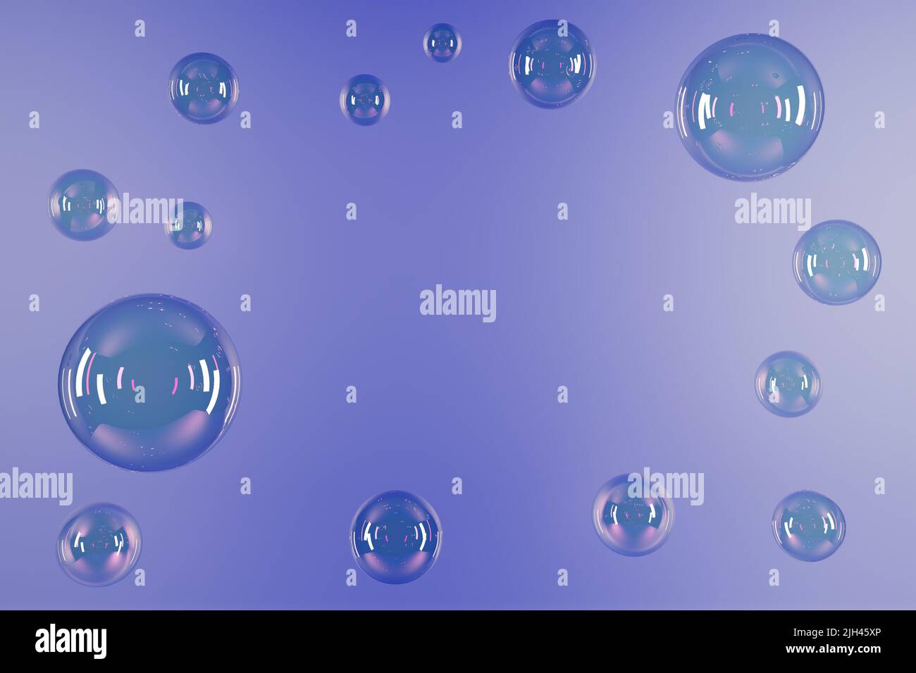 Blue abstract soap bubbles balloons 3d render Stock Photo - Alamy