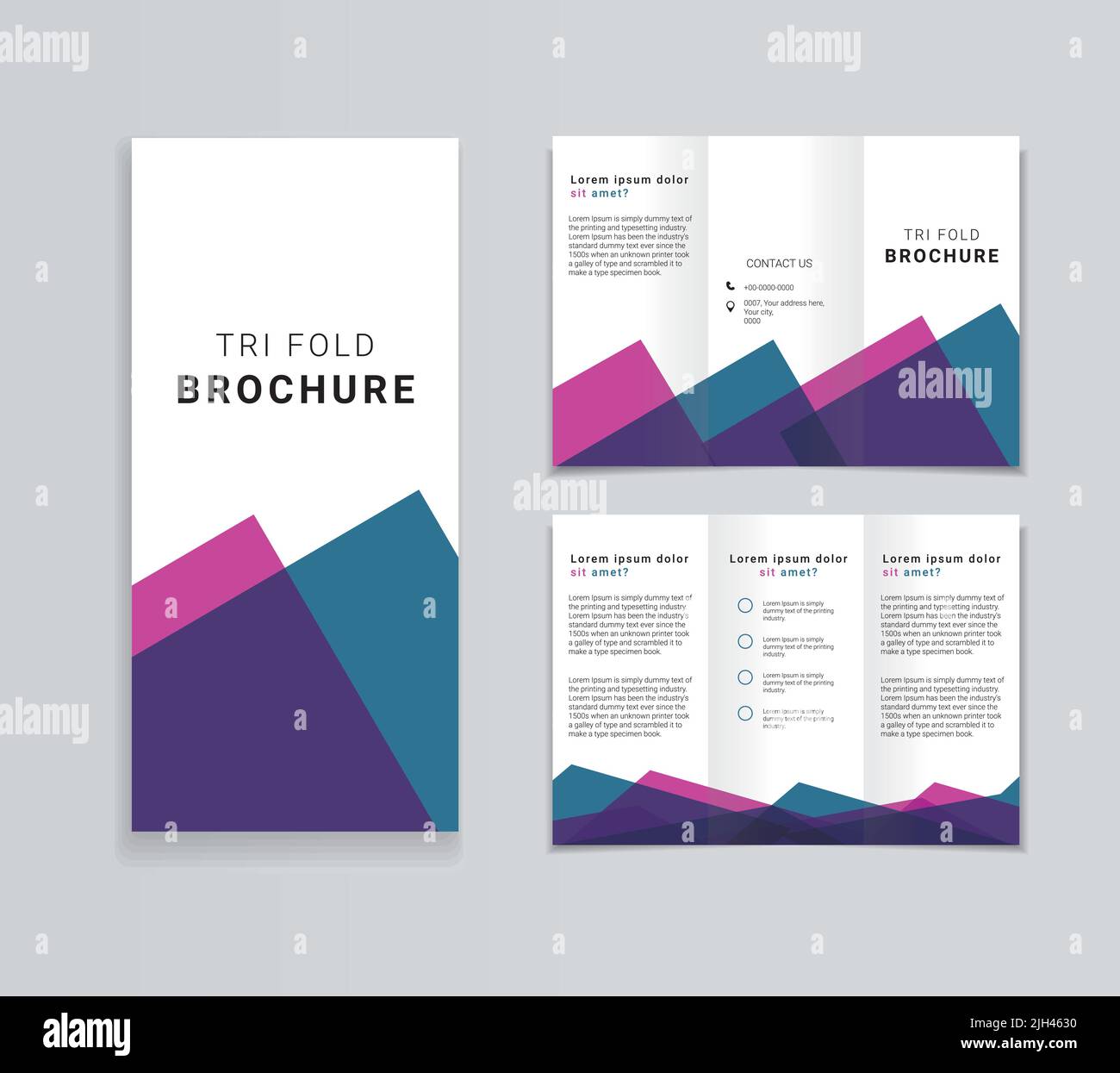 Tri Fold Brochure Design Template Stock Vector Image & Art - Alamy