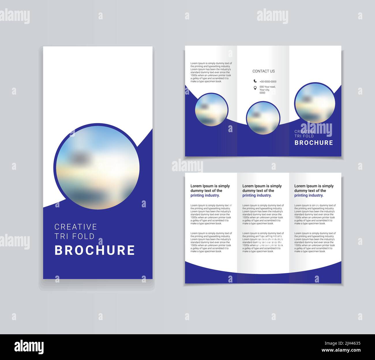 Tri Fold Brochure Design Template Stock Vector Image & Art - Alamy