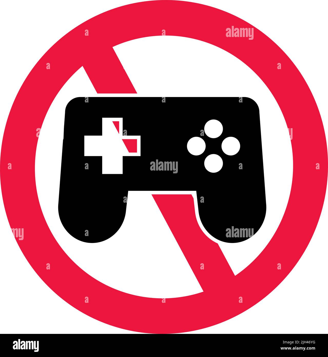 Prohibition of game. Gaming regulation. Editable vector Stock Vector ...