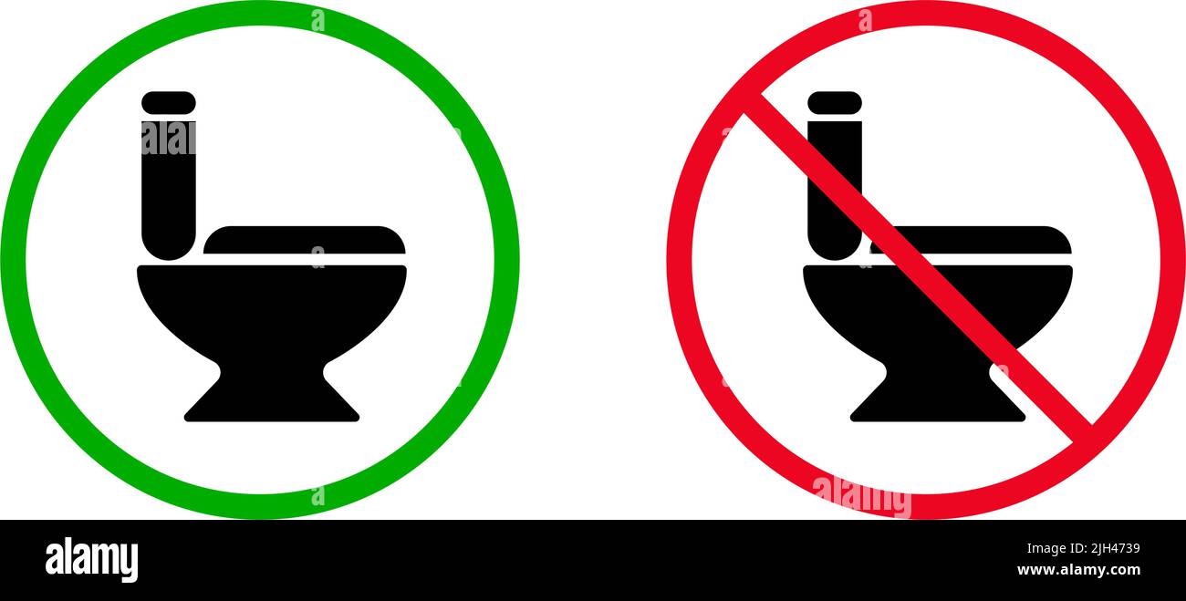 Restroom available icon and restroom unavailable icon set. Availability ...
