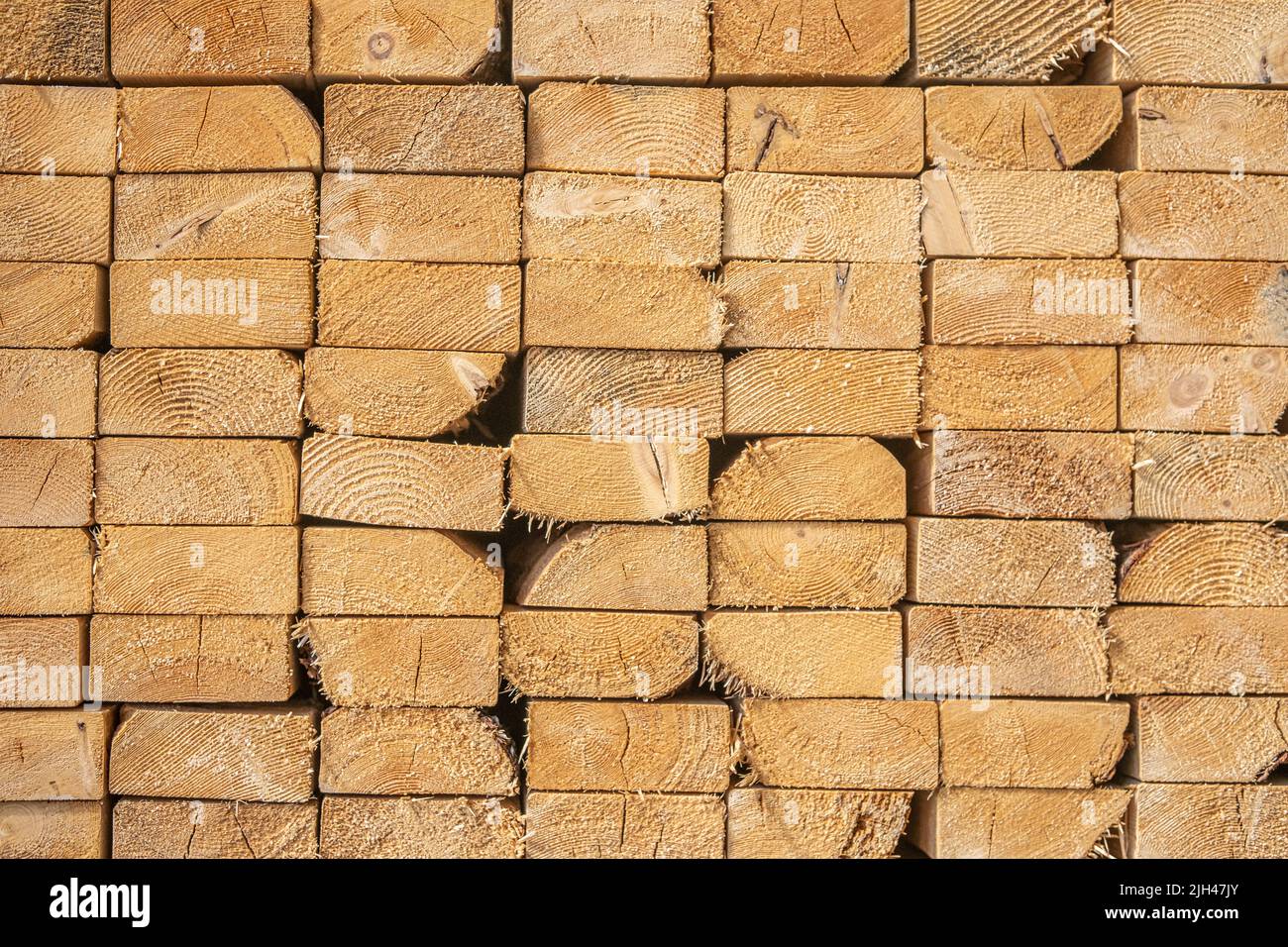 Wood Stacked in Lumberyard from a sawmill Stock Photo - Alamy