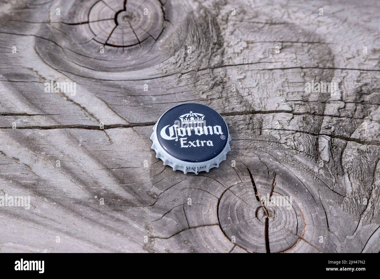 Close Up Corona Bottle Cap At Muiden The Netherlands 13-7-2022 Stock ...
