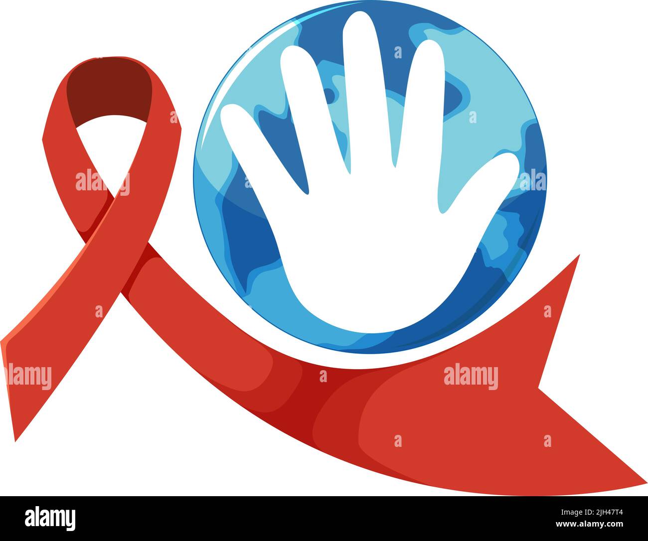 Red ribbon AIDS HIV symbol illustration Stock Vector Image & Art - Alamy