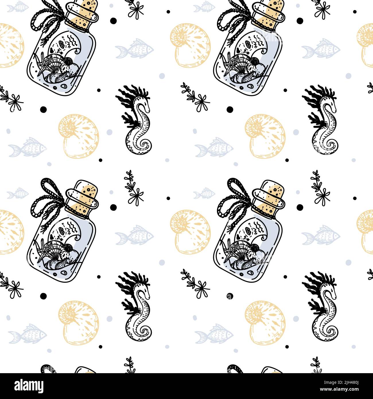 Bottle letter in sea water Stock Vector Images - Alamy