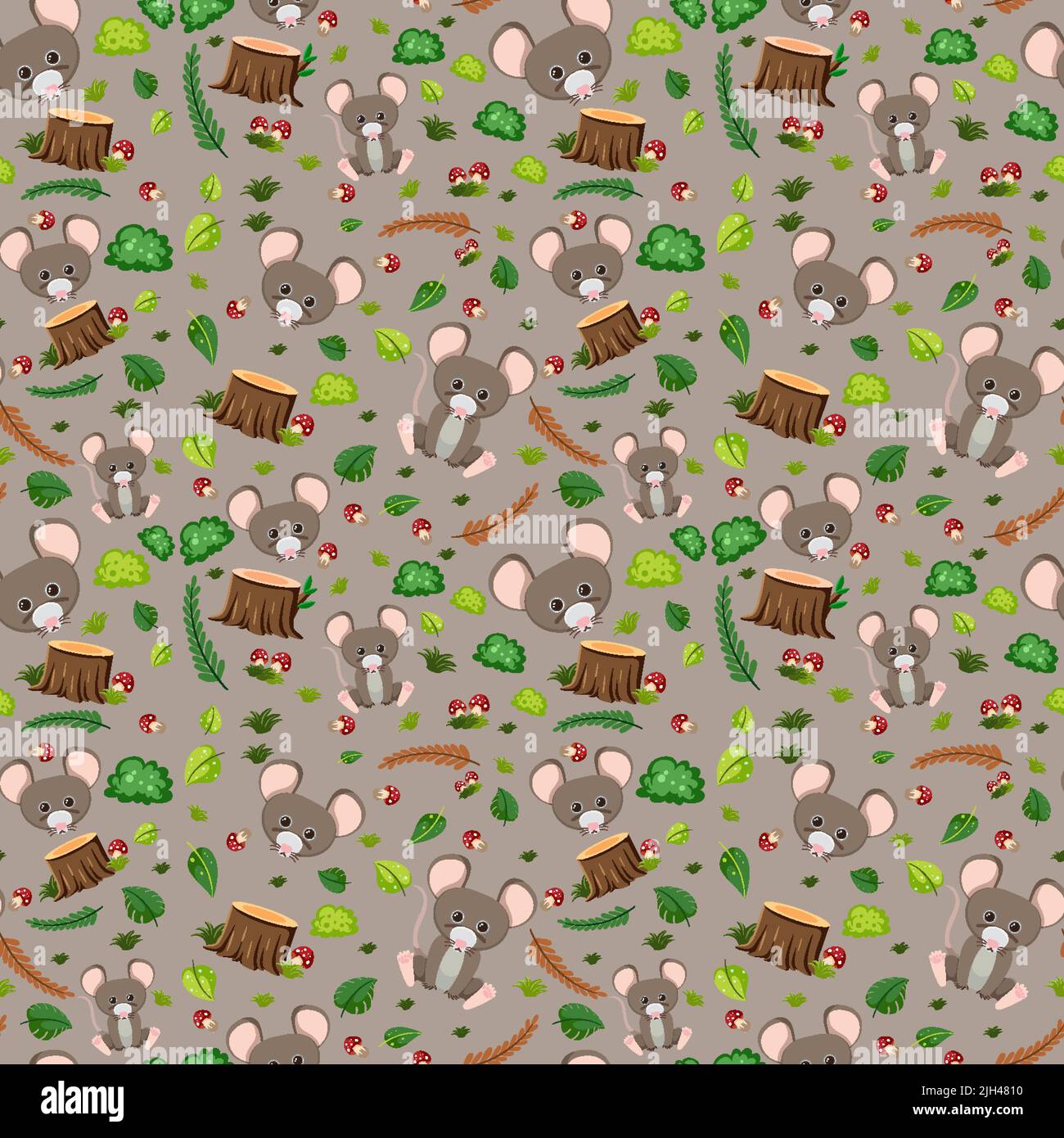 Cute mouse seamless pattern illustration Stock Vector Image & Art - Alamy