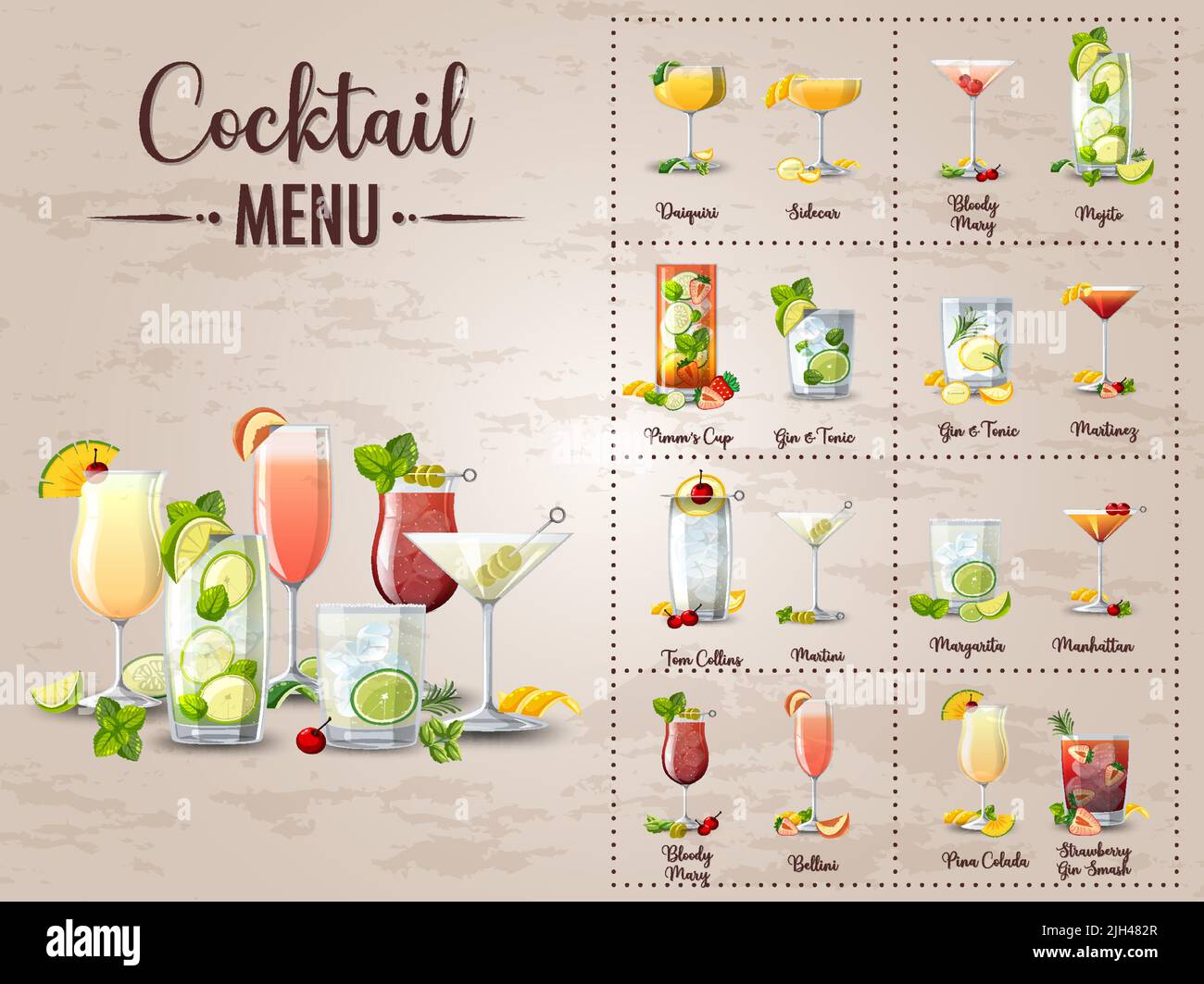 Bourbon cocktails Stock Vector Images - Alamy
