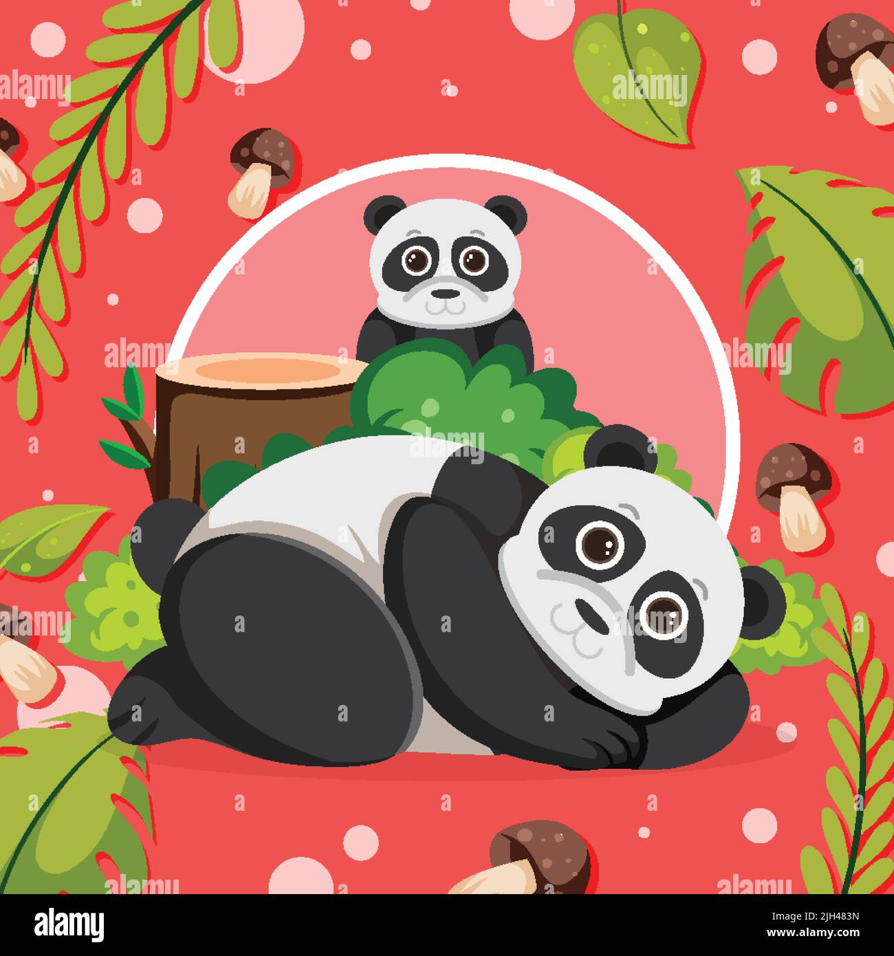 Cute Animated Pandas Cute Hand Drawn Red Panda Set Vector Download